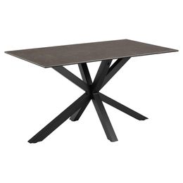 Esstisch ACTONA GROUP "Heaven", schwarzschwarz fairbanks, matt schwarz, schwarz fairbanks, B:135cm H:75,5cm T:80cm, Tische, Esstisch