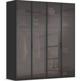 Kleiderschrank Rauch "Schrank Garderobe SKAT SHINE Breiten 151/201/251/301cm, H&ouml;he 223/235cm", schwarz, B:201cm H:223cm T:61cm, Glas, Holzwerkstoff, Schr&auml;nke, Kleiderschrank, edle Schrankfront mit hochwertigen Glasrahment&uuml;ren MADE IN GERMANY