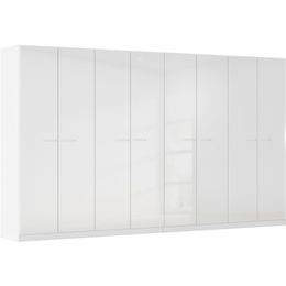 Dreht&uuml;renschrank Rauch "Kleiderschrank Schrank Garderobe OTELI inkl. Inneneinteilung", alpinwei&szlig;, hochglanz wei&szlig;, B:360cm H:210cm T:54cm, Holzwerkstoff, Schr&auml;nke, Dreht&uuml;renschrank, mit zus&auml;tzlichen Einlegeb&ouml;den, optional mit Spiegel MADE IN GERMANY