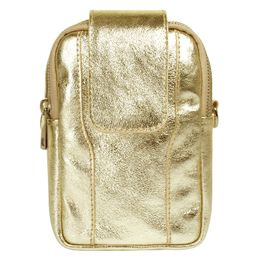 Umh&auml;ngetasche Samantha Look, Damen, Gr. B/H/T: 19cm x 10cm x 4cm onesize, gold, Leder, unifarben, Taschen Umh&auml;ngetasche, echt Leder, Made in Italy