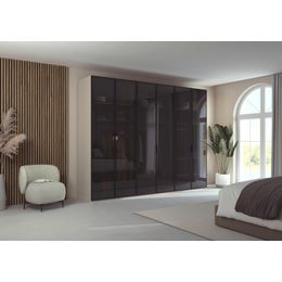 Kleiderschrank Rauch "Schrank Garderobe SKAT SHINE Breiten 151/201/251/301cm, H&ouml;he 223/235cm", beige (champagner), B:301cm H:235cm T:61cm, Glas, Holzwerkstoff, Schr&auml;nke, Kleiderschrank, edle Schrankfront mit hochwertigen Glasrahment&uuml;ren MADE IN GERMANY