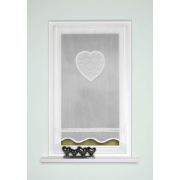T&uuml;rvorhang Home Wohnideen "CORAZON" Gr. 1, wei&szlig;, B:40cm H:80cm, Polyester, Gardinen, T&uuml;r-und Fensterbehang, Batist, bestickt