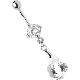Adelia&acute;s Bauchnabelpiercing ADELIA&acute;S "Piercing - Bauchnabelpiercing Titan Banane - Tropfen Zirkoni", rosa, Piercings, Damen, Banane - Tropfen mit Zirkonia, 5 mm L&auml;nge, 1,6 mm St&auml;rke, Titan