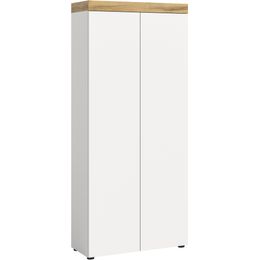 Schuhschrank OTTO HOME "MAMBO, H&ouml;he 179cm, stehend & h&auml;ngend, push-2-open", platin wei&szlig;, wotan eiche nachbildung, B:77cm H:179cm T:37cm, FSC-zertifizierter Holzwerkstoff, Schr&auml;nke, Schuhschrank, Schuhschrank, Schuhkommode, Flur, Diele