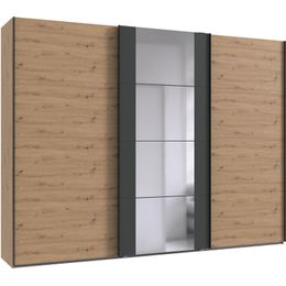 Schwebet&uuml;renschrank wimex "Bern Schiebet&uuml;renschrank", schwarz (artisan eiche nachbildung, graphit, griffe: schwarz), B:313cm H:236cm T:64cm, Holzwerkstoff, Schr&auml;nke, Schwebet&uuml;renschrank, Schrank mit zus&auml;tzlicher Innenausstattung, Garderobe