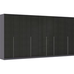 Dreht&uuml;renschrank OTTO HOME "Kleiderschrank Schrank Garderobe AGORDO Schlafzimmer", graumetallic, effektgrau hochglanz, B:405cm H:229cm T:54cm, Schr&auml;nke, Dreht&uuml;renschrank, durchdachte Innenausstattung, in 8 Breiten und 2 H&ouml;hen MADE IN GERMANY, Topseller