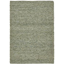 Wollteppich Theko "Alm Freude", gr&uuml;n, B:60cm H:12mm L:90cm, Schurwolle, Teppiche, Handweb Teppich, reine Wolle, meliert, handgewebt, Wendeteppich
