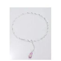 Fu&szlig;kette mit Anh&auml;nger Firetti "Schmuck Geschenk Silber 925 K&ouml;rperschmuck Zehentrenner Singapurkette", bunt (silberfarben, pink), Fu&szlig;ketten, Damen, Silber 925 (Sterlingsilber), mit Zirkonia und pinkfarbenem Lack
