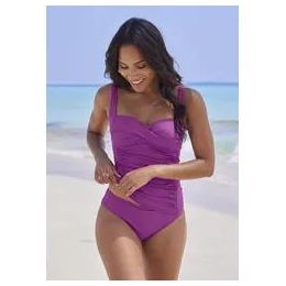 Tankini-Top Lascana "Comfy", Damen, Gr. 44, Cup B, lila (beere), Recycling-Polyamid, unifarben, Bikini-Oberteile, Bequeme Passform ohne B&uuml;gel
