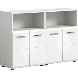 Badm&ouml;bel-Set Welltime "FLORENZ, 2-teilige Badkombination, hochwertige MDF-Front", wei&szlig; (wei&szlig;, wei&szlig; hochglanz), B:120cm H:82cm T:32cm, Holzwerkstoff, MDF, Kastenm&ouml;bel-Sets, Badm&ouml;bel-Set, Bad-Kombination, Bad-M&ouml;bel, Badezimmer, Kombination, Kombi