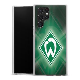 DeinDesign Galaxy S22 Ultra Handy Silikon H&uuml;lle Case transparent Handyh&uuml;lle Sv Werder Bremen Coat Of Arms Official Licensed Product Silikon Case