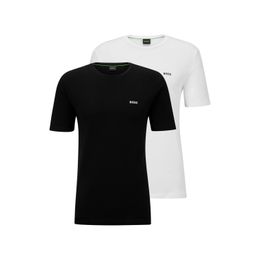 T-Shirt BOSS Green, Herren, Gr. L, bunt (open miscellaneous960), Single Jersey, Obermaterial: 96% Baumwolle, 4% Elasthan, unifarben, regular fit normal, Rundhals, Shirts T-Shirt, mit Logodruck