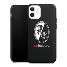 DeinDesign iPhone 12 mini Handy Slim Case extra d&uuml;nn Silikon Handyh&uuml;lle schwarz H&uuml;lle Sc Freiburg Official Licensed Product Coat Of Arms Silikon Slim Case