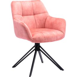Drehstuhl Home Affaire "Soller", rosa (rosa, schwarz), B:63cm H:82cm T:60cm, St&uuml;hle, Drehstuhl, Luxus-Microfaser Bezug, 180 drehbar, Metallgestell