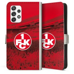 DeinDesign Galaxy A52s 5G Handy Klapph&uuml;lle Handyh&uuml;lle aus Kunst Leder wei&szlig; Flip Case 1. Fck 1. Fc Kaiserslautern Official Licensed Product Sideflip mit Lasche