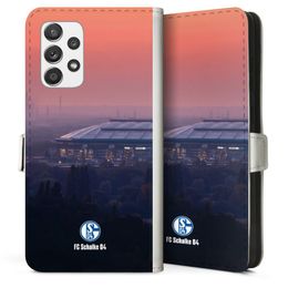 DeinDesign Galaxy A52s 5G Handy Klapph&uuml;lle Handyh&uuml;lle aus Kunst Leder wei&szlig; Flip Case Fc Schalke 04 Official Licensed Product Stadium Sideflip mit Lasche