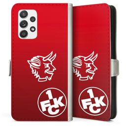 DeinDesign Galaxy A52s 5G Handy Klapph&uuml;lle Handyh&uuml;lle aus Kunst Leder wei&szlig; Flip Case Devil Official Licensed Product 1. Fc Kaiserslautern Sideflip mit Lasche