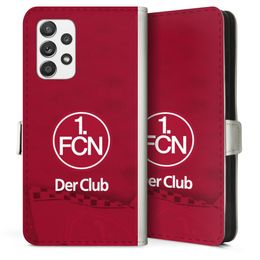 DeinDesign Galaxy A52s 5G Handy Klapph&uuml;lle Handyh&uuml;lle aus Kunst Leder wei&szlig; Flip Case Official Licensed Product 1. Fc N&uuml;rnberg Bundesliga Sideflip mit Lasche