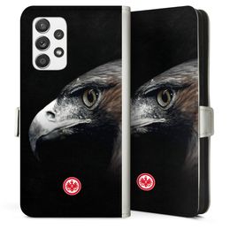 DeinDesign Galaxy A52s 5G Handy Klapph&uuml;lle Handyh&uuml;lle aus Kunst Leder wei&szlig; Flip Case European Cup Official Licensed Product Eintracht Frankfurt Sideflip mit 