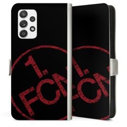 DeinDesign Galaxy A52s 5G Handy Klapph&uuml;lle Handyh&uuml;lle aus Kunst Leder wei&szlig; Flip Case Texture Merchandise 1. Fcn Sideflip mit Lasche