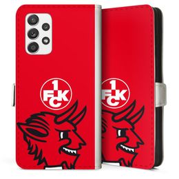 DeinDesign Galaxy A52s 5G Handy Klapph&uuml;lle Handyh&uuml;lle aus Kunst Leder wei&szlig; Flip Case Devil 1. Fc Kaiserslautern 1. Fck Sideflip mit Lasche