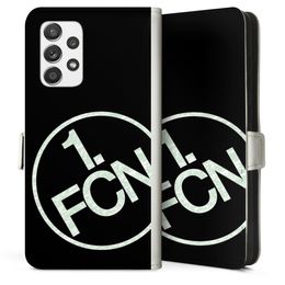 DeinDesign Galaxy A52s 5G Handy Klapph&uuml;lle Handyh&uuml;lle aus Kunst Leder wei&szlig; Flip Case Logo 1. Fcn 1. Fc N&uuml;rnberg Sideflip mit Lasche