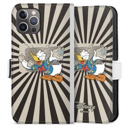 DeinDesign iPhone 12 Pro Handy Klapph&uuml;lle Handyh&uuml;lle aus Kunst Leder wei&szlig; Flip Case Official Licensed Product Donald Duck Disney Sideflip mit Lasche