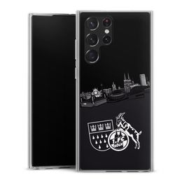 DeinDesign Galaxy S22 Ultra Handy Silikon H&uuml;lle Case transparent Handyh&uuml;lle Skyline Official Licensed Product 1. Fc K&ouml;ln Silikon Case