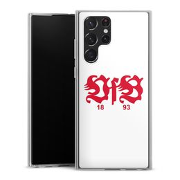 DeinDesign Galaxy S22 Ultra Handy Silikon H&uuml;lle Case transparent Handyh&uuml;lle Official Licensed Product Lettering Vfb Stuttgart Silikon Case