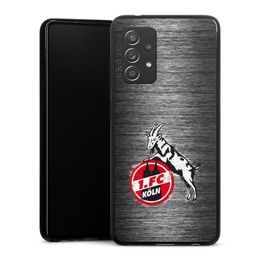 DeinDesign Galaxy A52s 5G Handy Silikon H&uuml;lle Case schwarz Handyh&uuml;lle Official Licensed Product 1. Fc K&ouml;ln Metallic Look