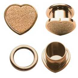 Adelia&acute;s Plug ADELIA&acute;S "Piercing - Plug 316L Stahl Herz", gold, Piercings, Damen, Motiv Herz, 11 mm L&auml;nge, 316L Stahl