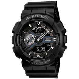 Chronograph Casio G-SHOCK, schwarz (schwarz, rauchblau), Armbanduhren, Herren, Chronograph, Quarzuhr,Armbanduhr,Herrenuhr,digital, bis 20 bar wasserd.Resinarmband