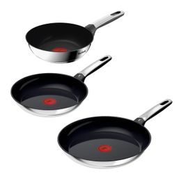 Pfannen-Set Tefal "Emotion+", edelstahl, Pfannen, Premium Edelstahl, Induktion, sp&uuml;lmaschinenfest, hochglanzpoliert