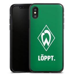 DeinDesign iPhone X Handy Silikon H&uuml;lle Case schwarz Handyh&uuml;lle Sv Werder Bremen Statement Official Licensed Product