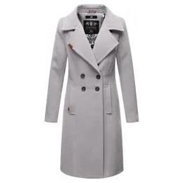 Wintermantel Navahoo "Wooly", Damen, Gr. S (36), grau (kieselgrau), Obermaterial: 90% Acryl, 8% Viskose, 2% Elasthan. Innenfutter: 100% Polyester. &Auml;rmelfutter: 100% Polyester, tailliert ca. Mitte Oberschenkel, &Auml;rmel ohne &Auml;rmelschlitz normaler Saum, M&auml;ntel Wintermantel, edler Damen Trenchcoat in Wollmantel-Optik