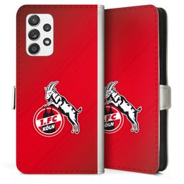DeinDesign Galaxy A52s 5G Handy Klapph&uuml;lle Handyh&uuml;lle aus Kunst Leder wei&szlig; Flip Case 1. Fc K&ouml;ln Effzeh Official Licensed Product Sideflip mit Lasche