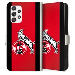 DeinDesign Galaxy A52s 5G Handy Klapph&uuml;lle Handyh&uuml;lle aus Kunst Leder wei&szlig; Flip Case 1. Fc K&ouml;ln Billy Goat Hennes Official Licensed Product Sideflip mit Lasche