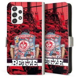 DeinDesign Galaxy A52s 5G Handy Klapph&uuml;lle Handyh&uuml;lle aus Kunst Leder wei&szlig; Flip Case Official Licensed Product 1. Fc Kaiserslautern 1. Fck Sideflip mit Lasche