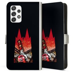 DeinDesign Galaxy A52s 5G Handy Klapph&uuml;lle Handyh&uuml;lle aus Kunst Leder wei&szlig; Flip Case 1. Fc K&ouml;ln Cologne Cathedral Official Licensed Product Sideflip mit Lasche