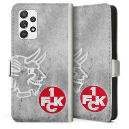 DeinDesign Galaxy A52s 5G Handy Klapph&uuml;lle Handyh&uuml;lle aus Kunst Leder wei&szlig; Flip Case 1. Fck Devil 1. Fc Kaiserslautern Sideflip mit Lasche