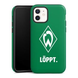 DeinDesign iPhone 12 mini Handy Panzer Handyh&uuml;lle robuste Outdoor H&uuml;lle Schutzh&uuml;lle gl&auml;nzend Official Licensed Product Statement Sv Werder Bremen Tough Case