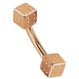 Adelia&acute;s Intimpiercing ADELIA&acute;S "Piercing - Intimpiercing 316L Stahl Rose - W&uuml;rfel", gold, Piercings, Damen, Motiv Rose - W&uuml;rfel, 10 mm L&auml;nge, 1,2 mm St&auml;rke, 316L Stahl