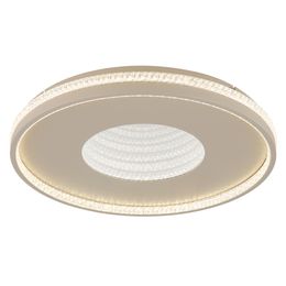 Globo LIGHTING Deckenleuchte "SHIRLEY", sandfarben matt, 1, &Oslash; 50cm H: 6,5cm, 1 Stk., Leuchten, Deckenleuchte, Kristalle 3D, dimmbar, Memory, LED, Deckenleuchte