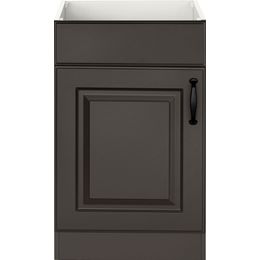 Wiho-K&uuml;chen Sp&uuml;lenschrank WIHO K&Uuml;CHEN "Erla", grau (front: kassette anthrazit, korpus: anthrazit), B:50cm H:82cm T:57cm, Schr&auml;nke, Sp&uuml;lenschrank, 50 cm breit mit Kassettenfront, ohne Arbeitsplatte