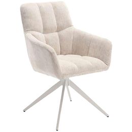 Drehstuhl Home Affaire "Nizza", beige, B:61cm H:90cm T:66cm, St&uuml;hle, Drehstuhl, 180 Grad Drehfunktion, komfortable Polsterung, stabiles Gestell