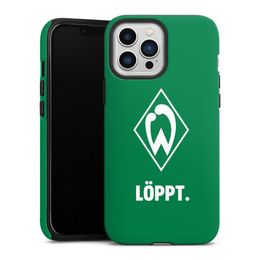 DeinDesign iPhone 13 Pro Max Handy Panzer Handyh&uuml;lle robuste Outdoor H&uuml;lle Schutzh&uuml;lle matt Sv Werder Bremen Statement Official Licensed Product Tough Case