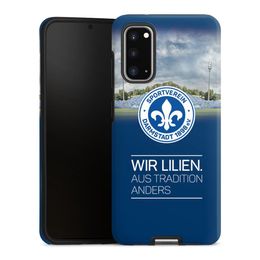DeinDesign Galaxy S20 Handy Panzer Handyh&uuml;lle robuste Outdoor H&uuml;lle Schutzh&uuml;lle matt Official Licensed Product Sv Darmstadt 98 Coat Of Arms Tough Case