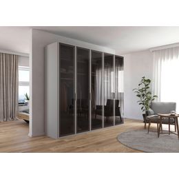 Kleiderschrank Rauch "Schrank Garderobe SKAT SHINE Breiten 151/201/251/301cm, H&ouml;he 223/235cm", seidengrau, B:251cm H:223cm T:61cm, Glas, Holzwerkstoff, Schr&auml;nke, Kleiderschrank, edle Schrankfront mit hochwertigen Glasrahment&uuml;ren MADE IN GERMANY