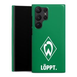DeinDesign Galaxy S23 Ultra Handy Premium Case Smartphone Handyh&uuml;lle Schutzh&uuml;lle gl&auml;nzend Sv Werder Bremen Statement Official Licensed Product Premium Case