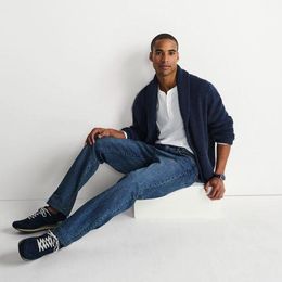 LANDS' END Classic Fit Denim-Jeans mit Stretch, Herren,  Blau, Baumwoll-Mischung, by Lands' End